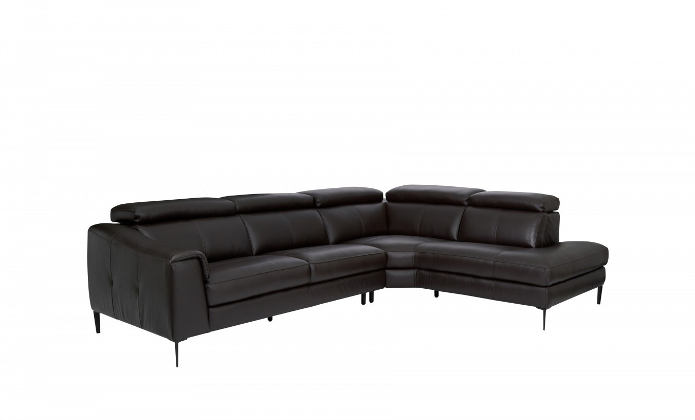 Modernform โซฟา รุุ่น KIN 3R/LAF หุ้มหนังแท้สีน้ำตาลเข้ม #M5656 | Modernform