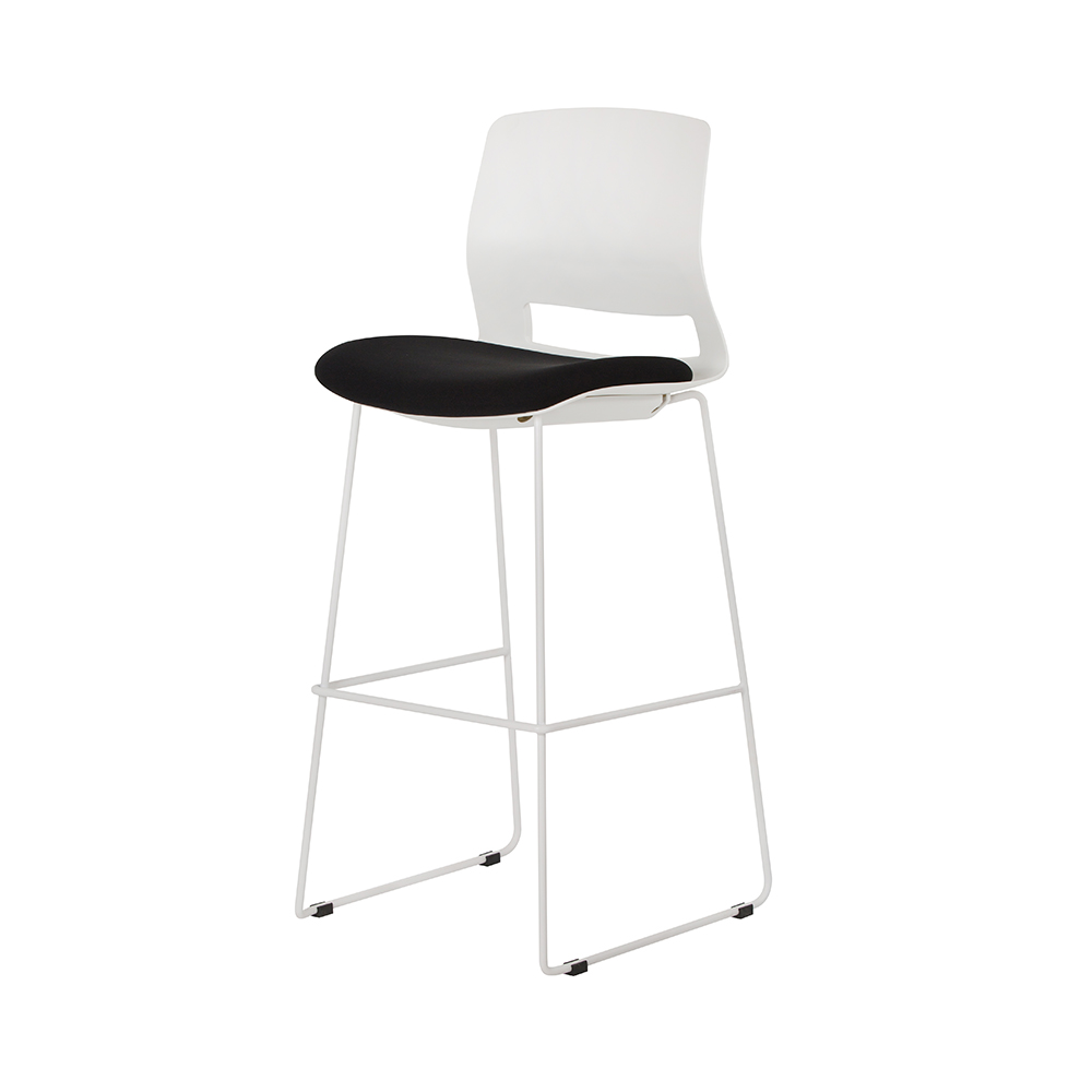 Barstool เก้าอี้ รุ่น ESN ขาU สูงสีขาว เฟรมพลาสติกสีขาว เบาะหุ้มผ้า | Modernform