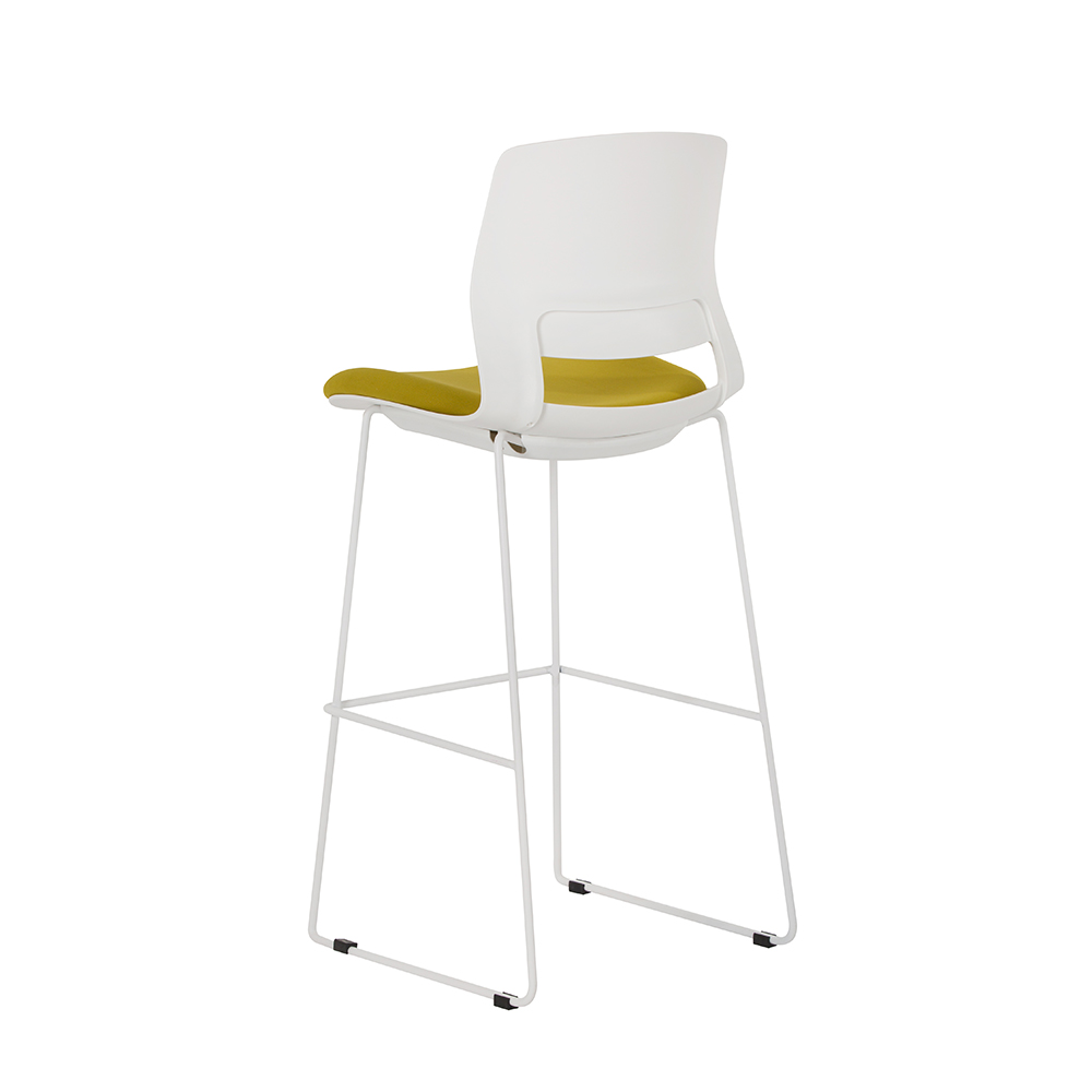 Barstool เก้าอี้ รุ่น ESN ขาU สูงสีขาว เฟรมพลาสติกสีขาว เบาะหุ้มผ้า | Modernform