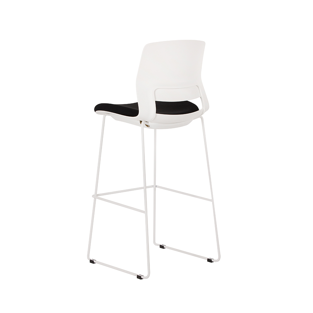 Barstool เก้าอี้ รุ่น ESN ขาU สูงสีขาว เฟรมพลาสติกสีขาว เบาะหุ้มผ้า | Modernform