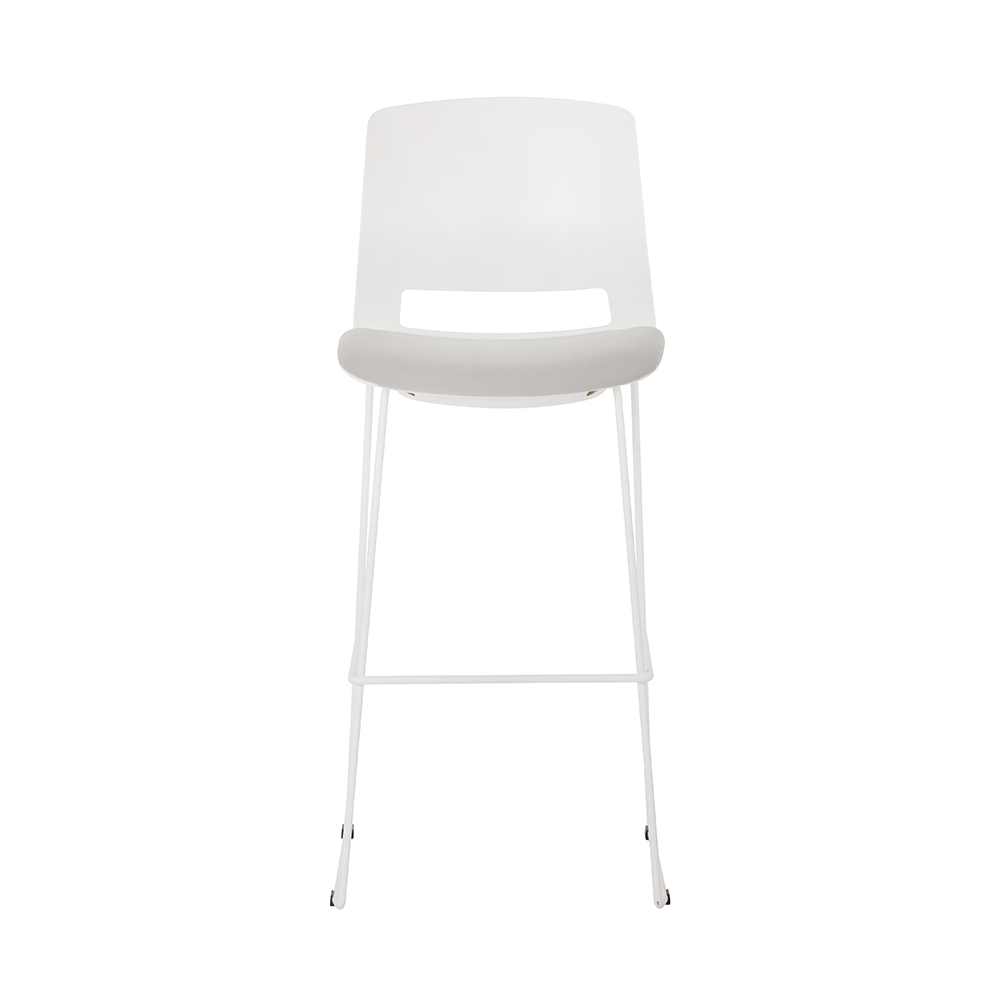 Barstool เก้าอี้ รุ่น ESN ขาU สูงสีขาว เฟรมพลาสติกสีขาว เบาะหุ้มผ้า | Modernform