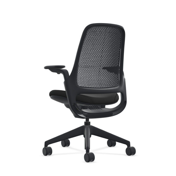 เก้าอี้เพื่อสุขภาพ Steelcase รุ่น Series 1 Air โครงดำ ขาดำ เบาะผ้าสีดำ ...