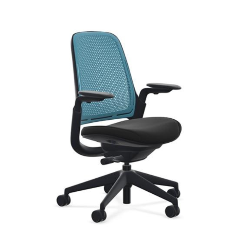 เก้าอี้เพื่อสุขภาพ Steelcase รุ่น Series 1 Air โครงดำ ขาดำ เบาะผ้าสีดำ ...